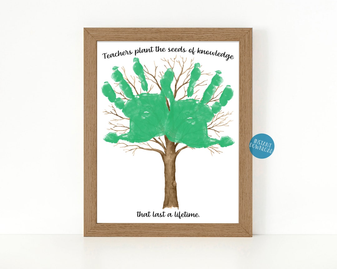 Teacher Appreciation Handprint Art, Handprint Craft Teacher Gift ...