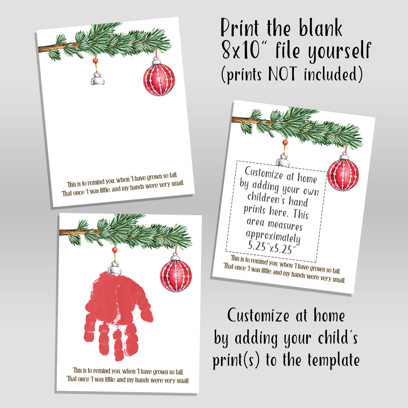 Christmas Ornament Handprint Art Project for Kids DIY Kid - Etsy