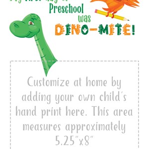 First Day of Preschool Handprint Art, Back to School Printable ...
