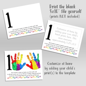 100 Days of School Activity Handprint Art for Kids, 100th Day Handprint ...