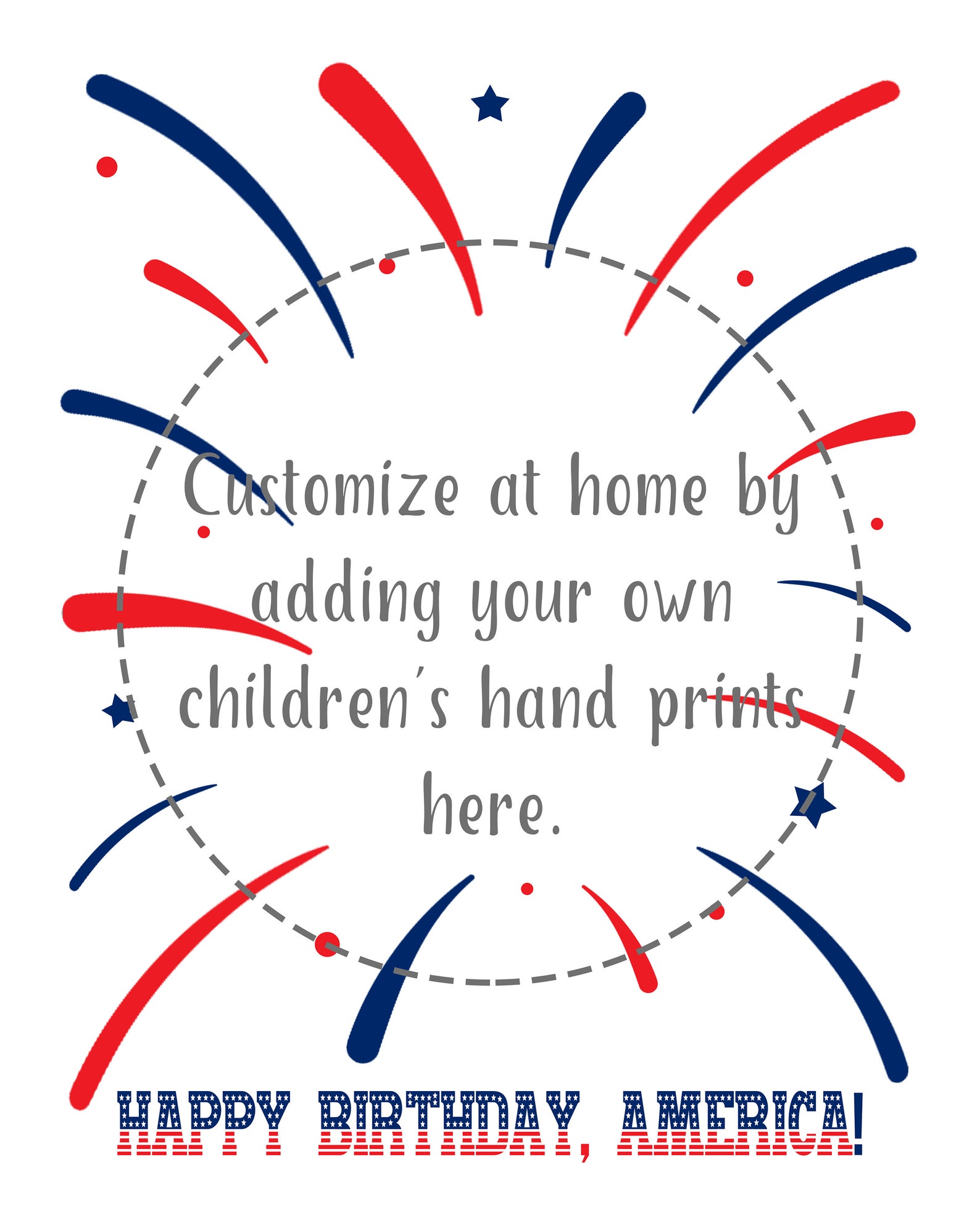 Fourth of July Handprint Art, July 4th, Independence Day, DIY Kid Craft ...