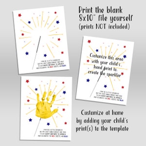 Sparkler Handprint Art, Baby First 4th of July Handprint Craft ...