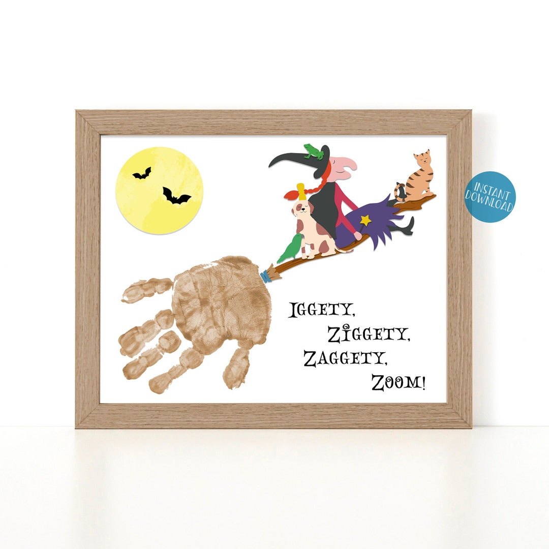 Room on the Broom Handprint Craft for Kids, Halloween Handprint Art ...
