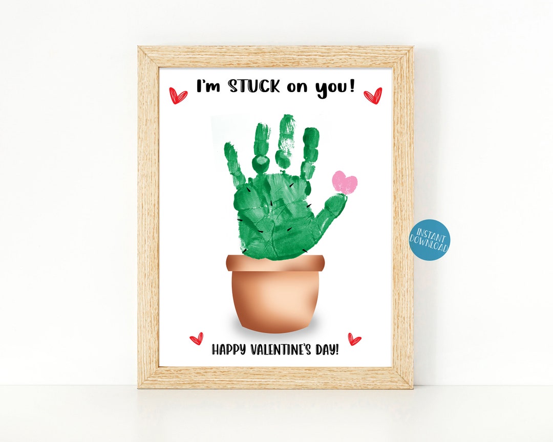 Valentine's Day Handprint Art Project for Kids, Stuck on You Valentines ...
