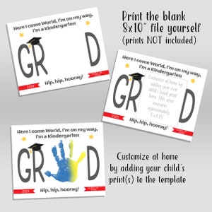 Kindergarten Graduation Keepsake Handprint Art DIY Kid - Etsy