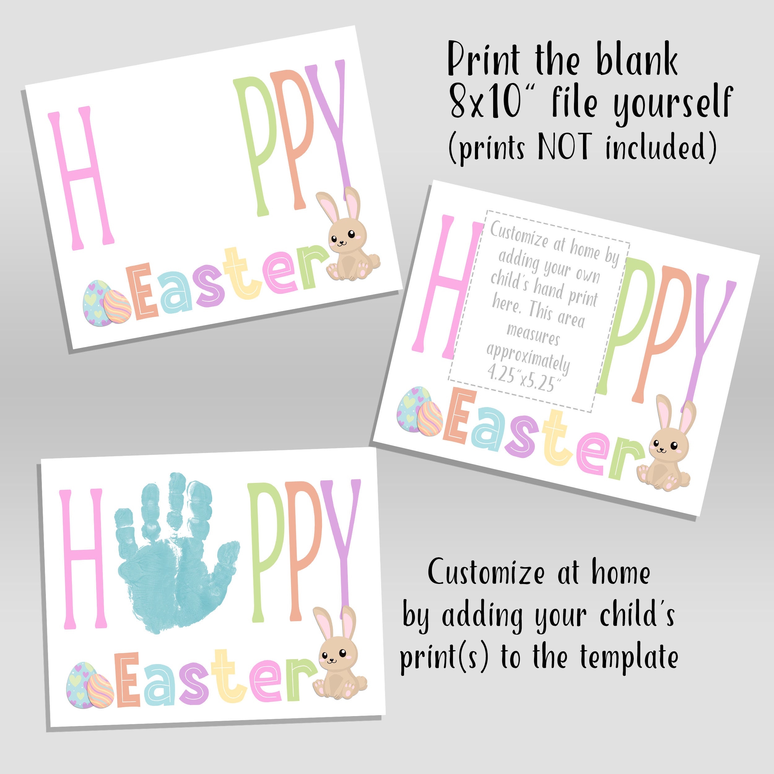 Happy Easter Handprint Art Project for Kids, Hoppy Easter Baby ...