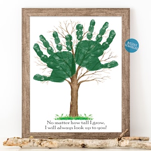 Handprint Art, Toddler Keepsake, DIY Kid Craft, No Matter How Tall I ...