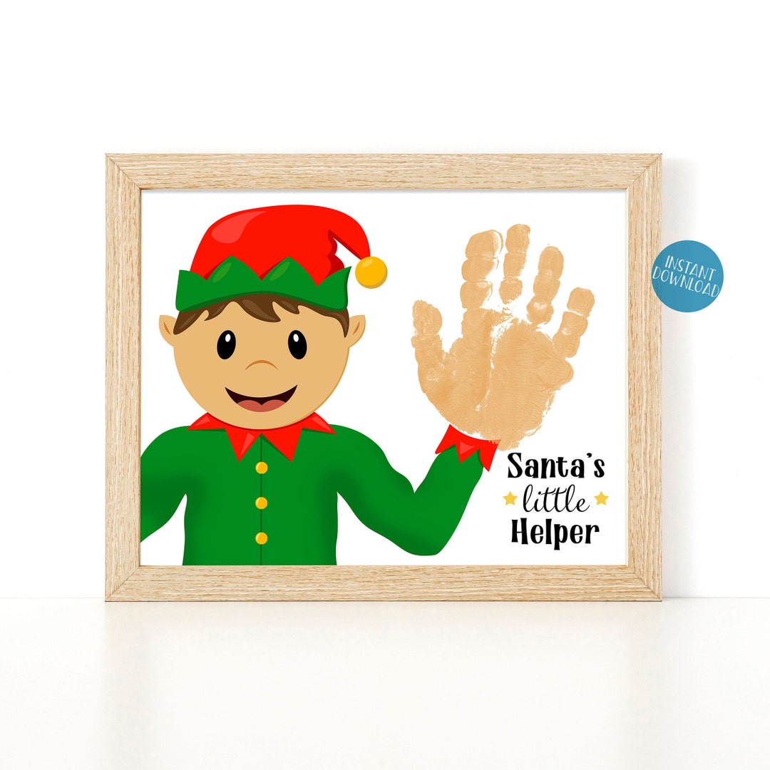 Christmas Handprint Art Project for Toddlers, Santas Little Helper ...