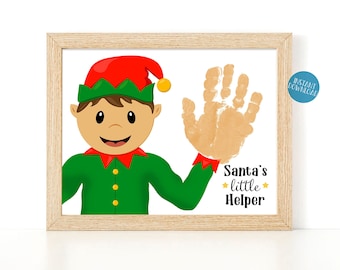 Santa Handprint Art Christmas Xmas Craft for Kids Printable - Etsy