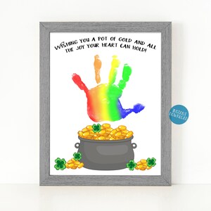 St Patricks Day Handprint Craft, Pot of Gold Toddler Handprint Art ...