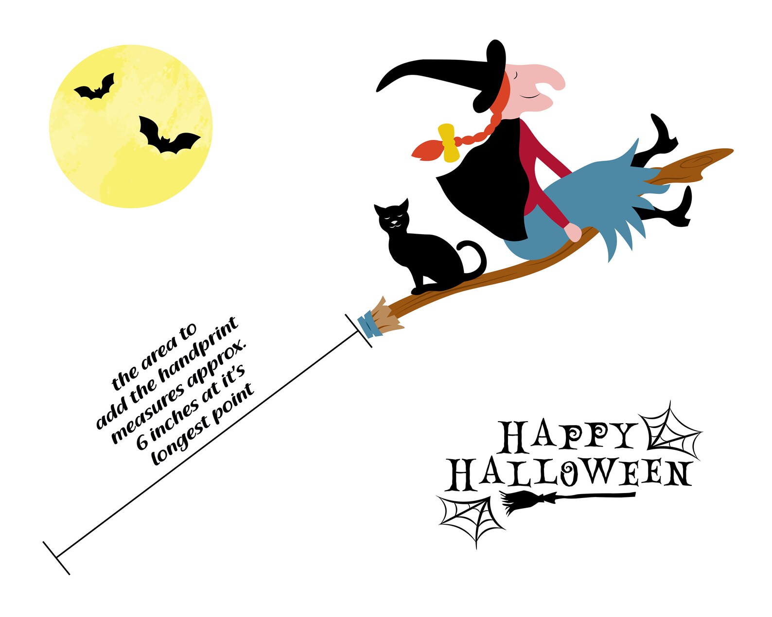 Halloween Handprint Craft for Kids Witch Broomstick Handprint - Etsy