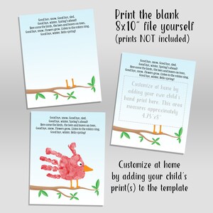 Hello Spring Handprint Art Project for Kids, Bird Handprint Craft for ...