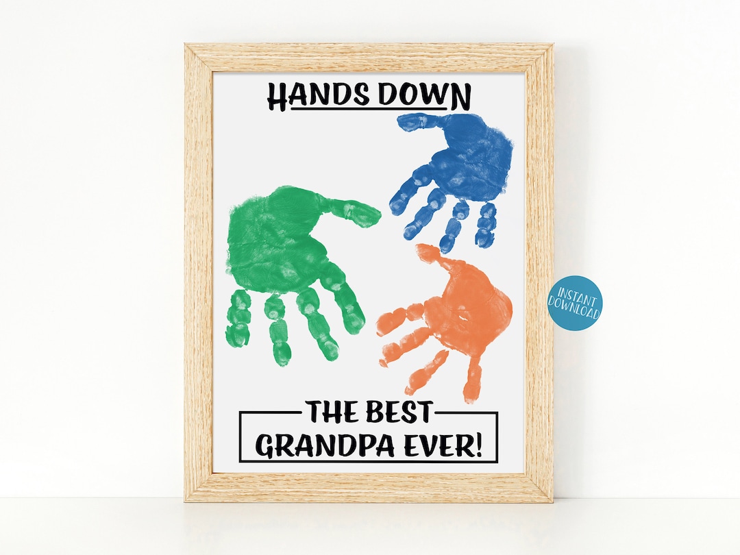Handprint Art Grandpa Gift, Gifts for Grandpa, Grandfather Gift, Gift ...