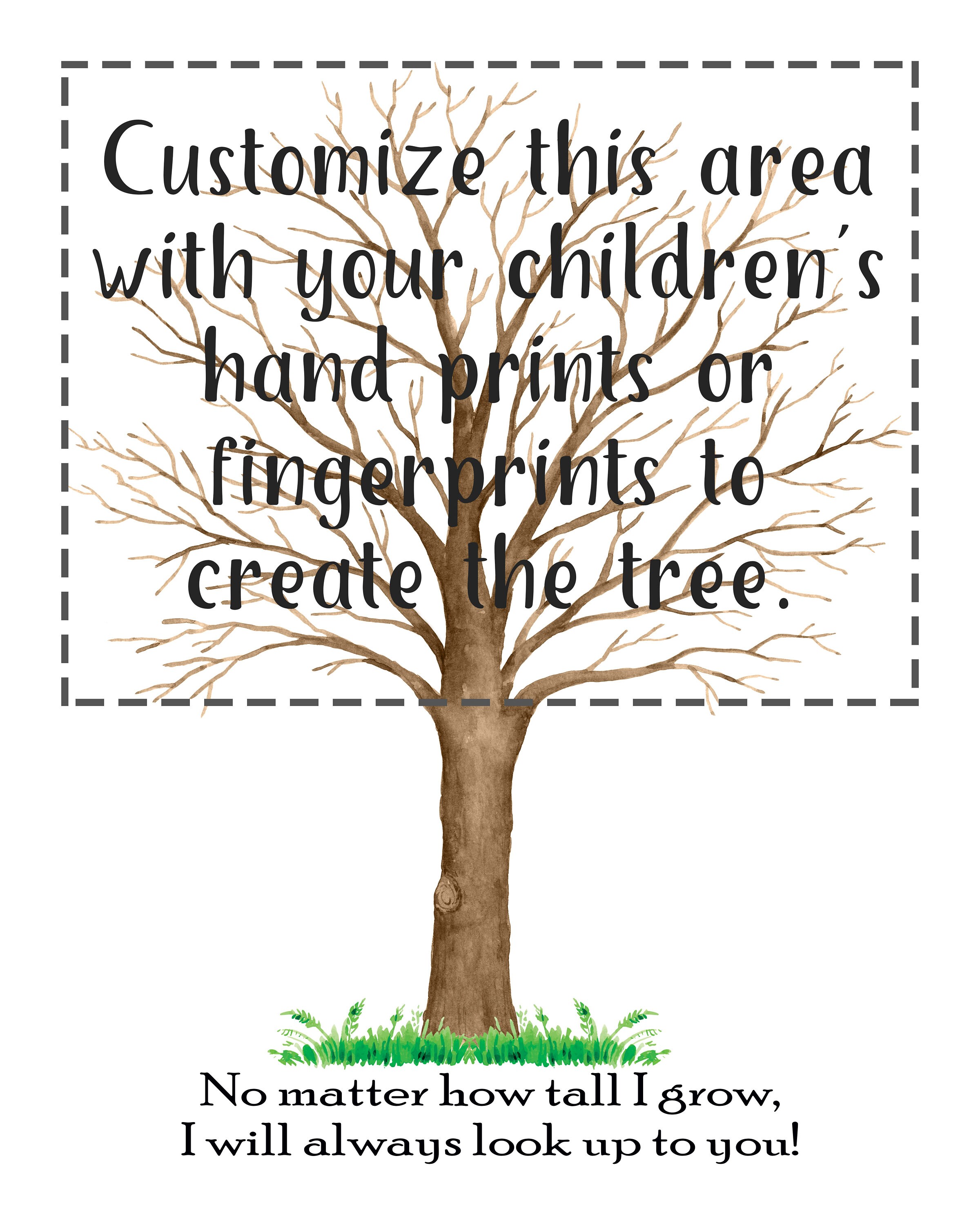 Handprint Art, Toddler Keepsake, DIY Kid Craft, No Matter How Tall I ...