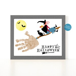 Halloween Handprint Craft for Kids, Witch Broomstick Handprint Art ...
