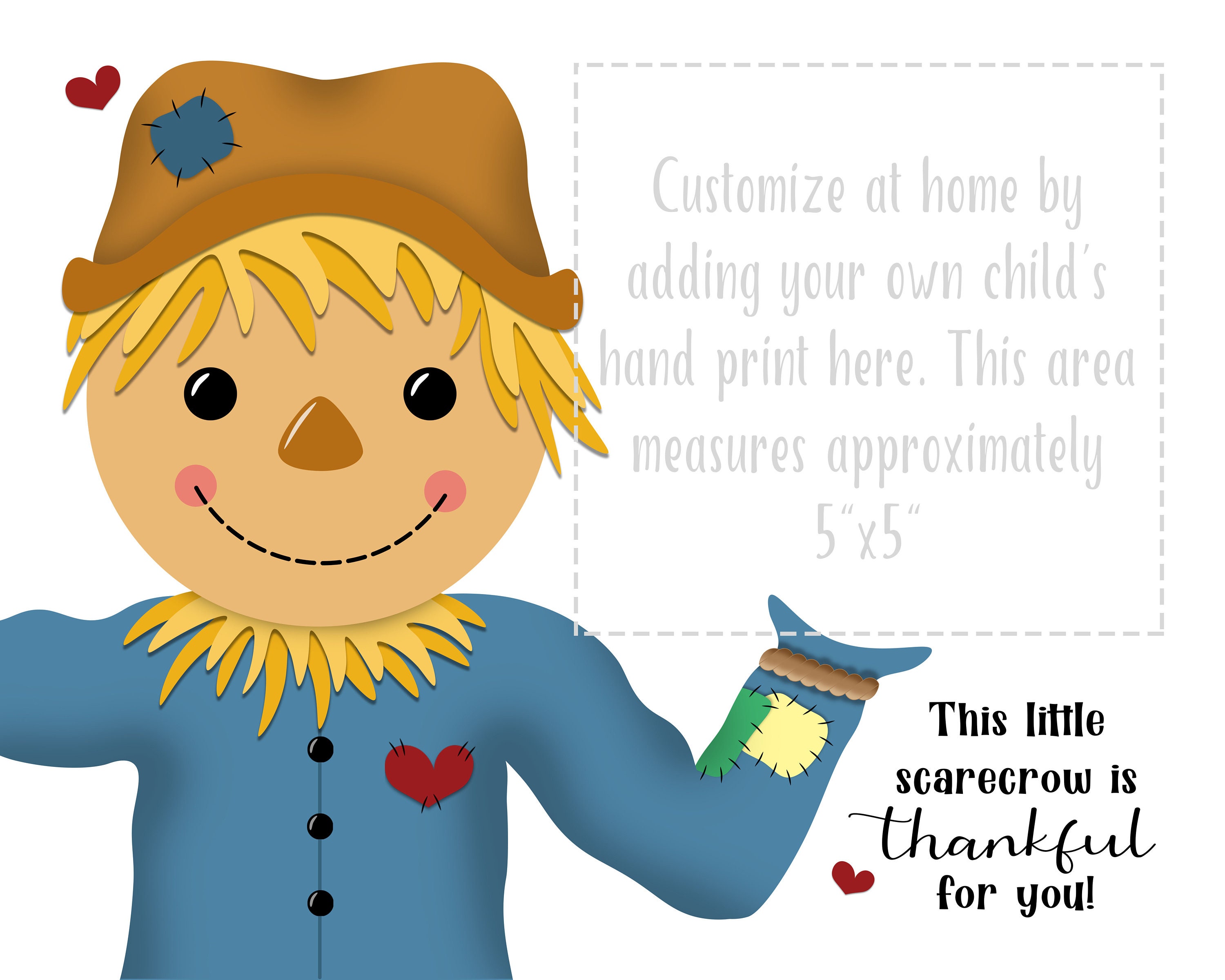 Thanksgiving Handprint Art Project for Toddlers Scarecrow - Etsy