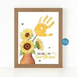 You Are My Sunshine Handprint Craft for Mom, Handprint Art Gift for ...