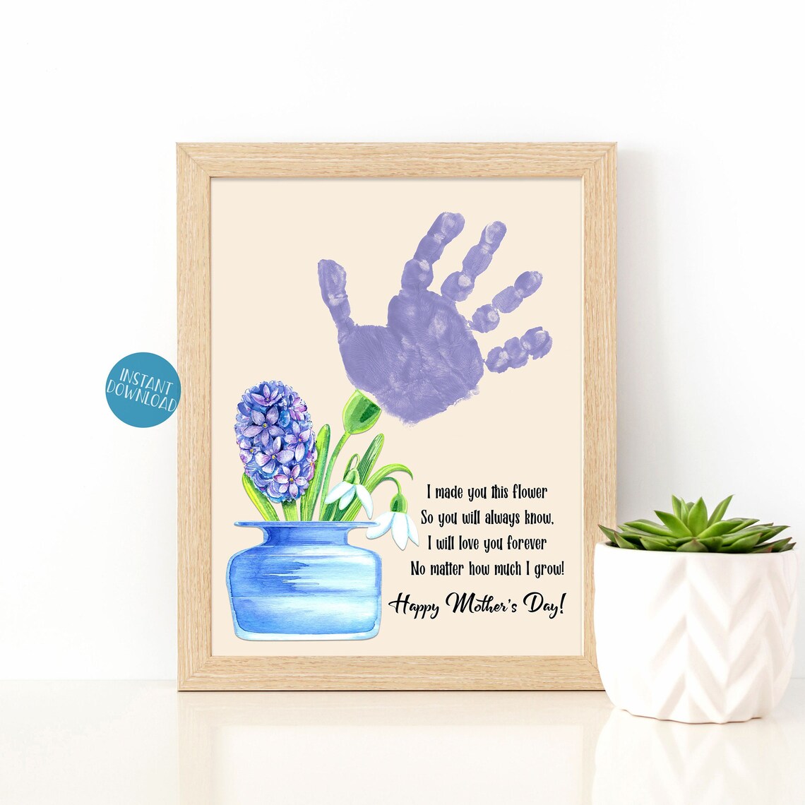 Handprint Art for Mom Gift for Mothers Day Gift for Grandma - Etsy