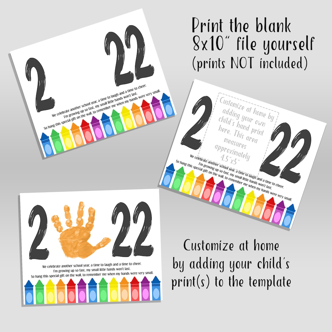 End of School Handprint Craft for Kids DIY Kid Craft Last - Etsy