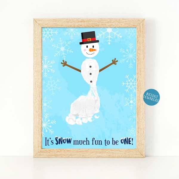 Snowman Handprint Art - Etsy