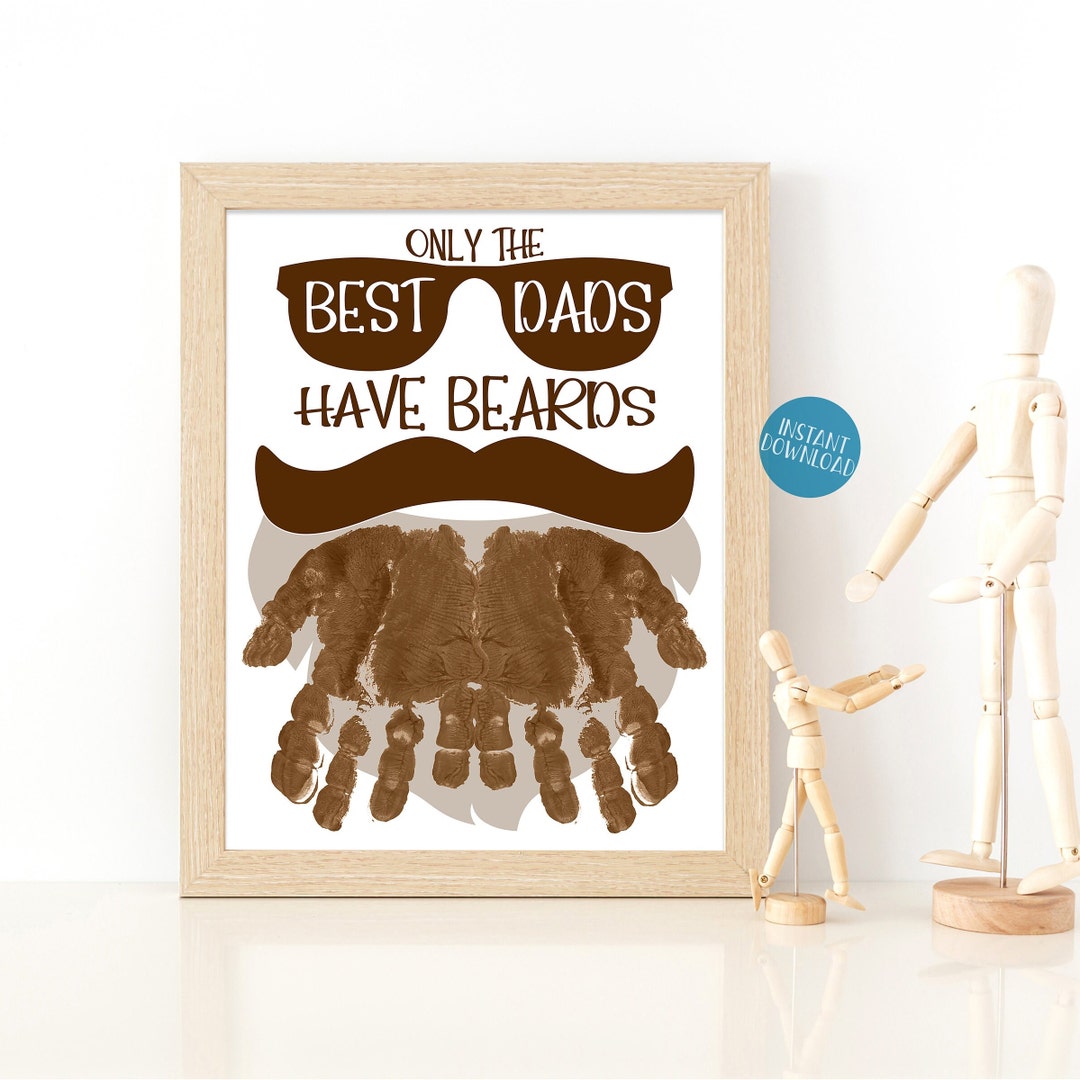 Dad Beard Handprint Art for Fathers Day, Handprint Craft Printable ...