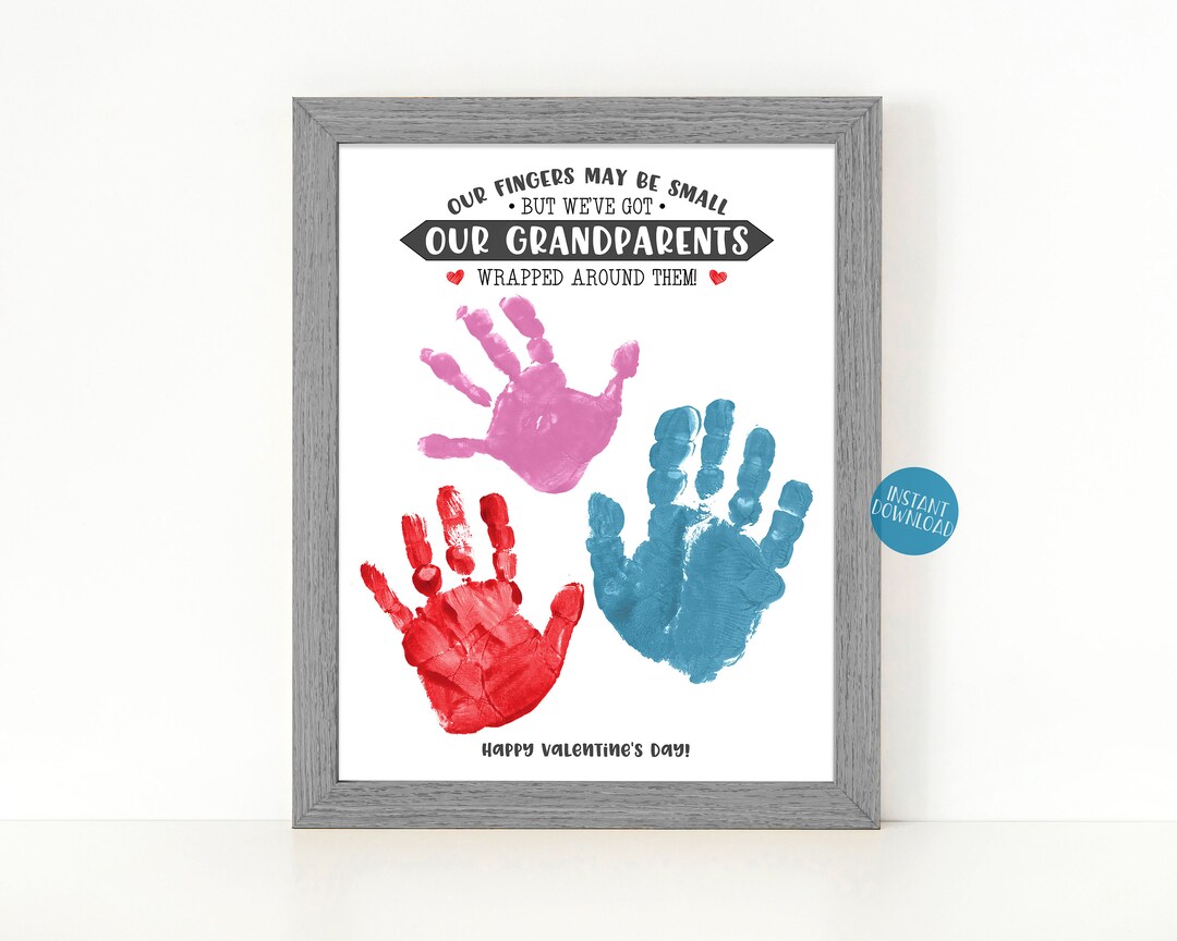 Valentine's Day Craft, Valentines Day Printable Card, Handprint Art ...
