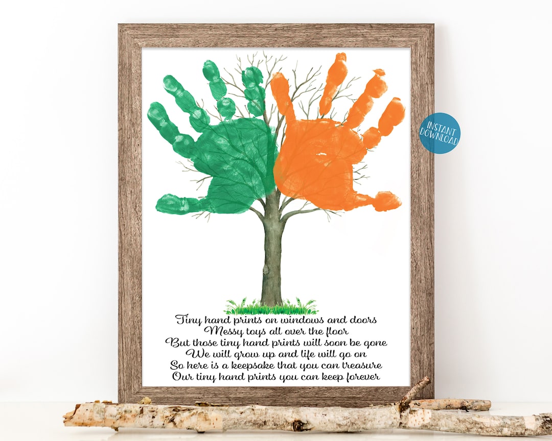 Family Tree Handprint Art, Handprint Tree, DIY Family Tree, Gift for ...