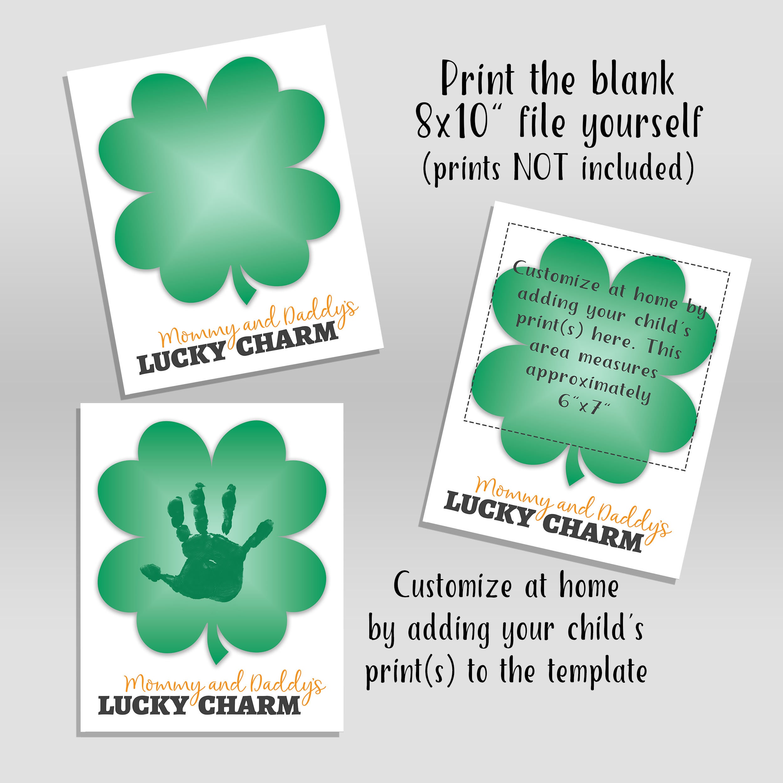 St Patrick's Day Handprint Art Shamrock Handprint | Etsy