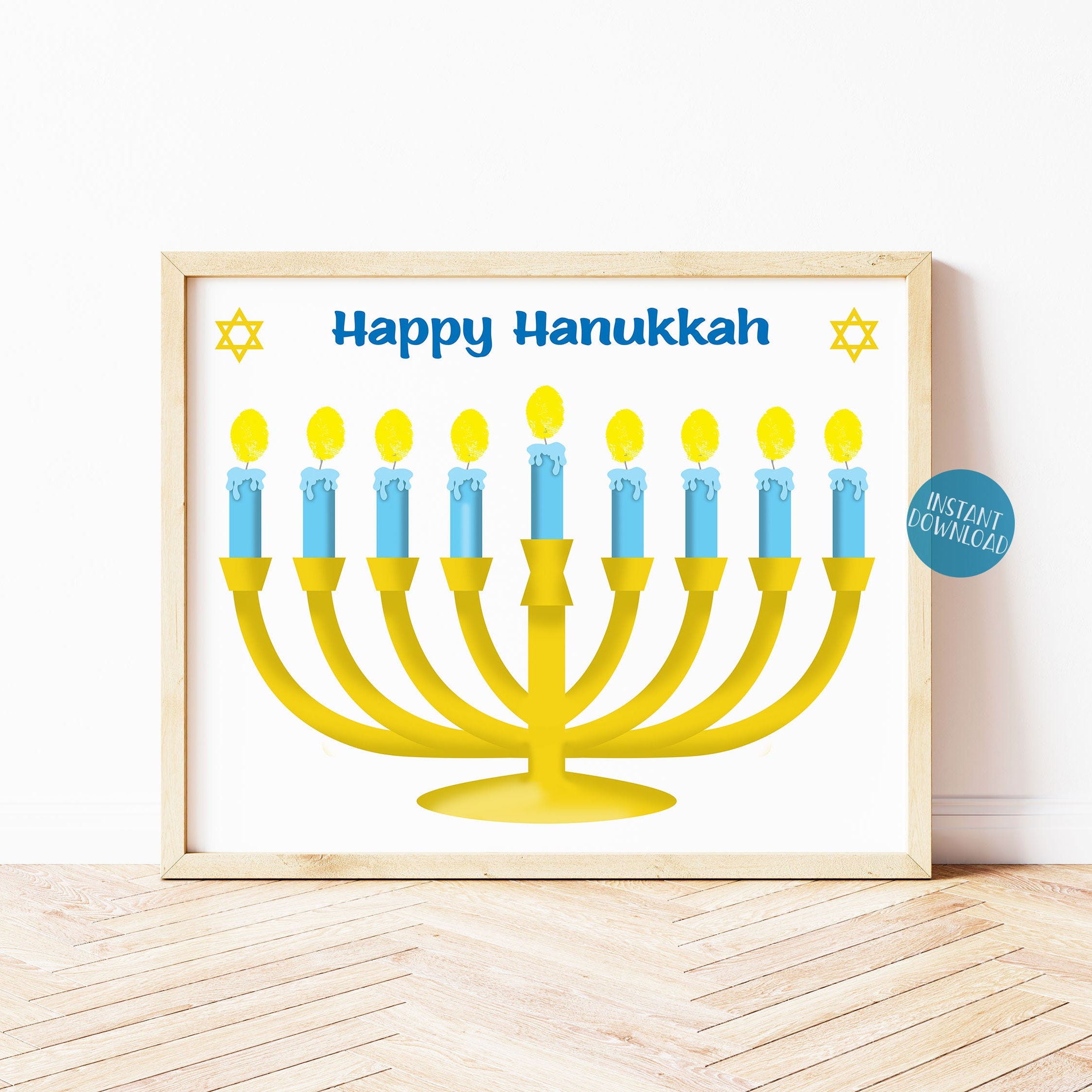 Hanukkah Craft for Kids Fingerprint Crafts Printable - Etsy