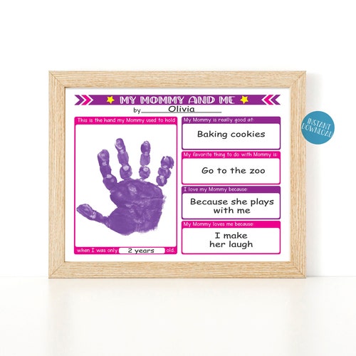 Mother's Day Handprint Gift Art Printable Handprint Art - Etsy