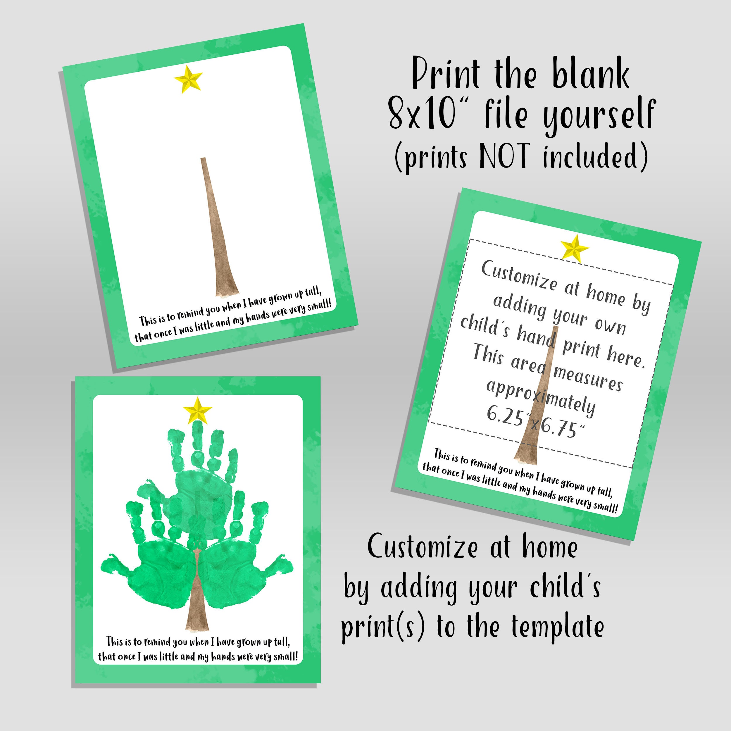 Christmas Tree Handprint Art Baby Toddler Kids DIY Craft - Etsy