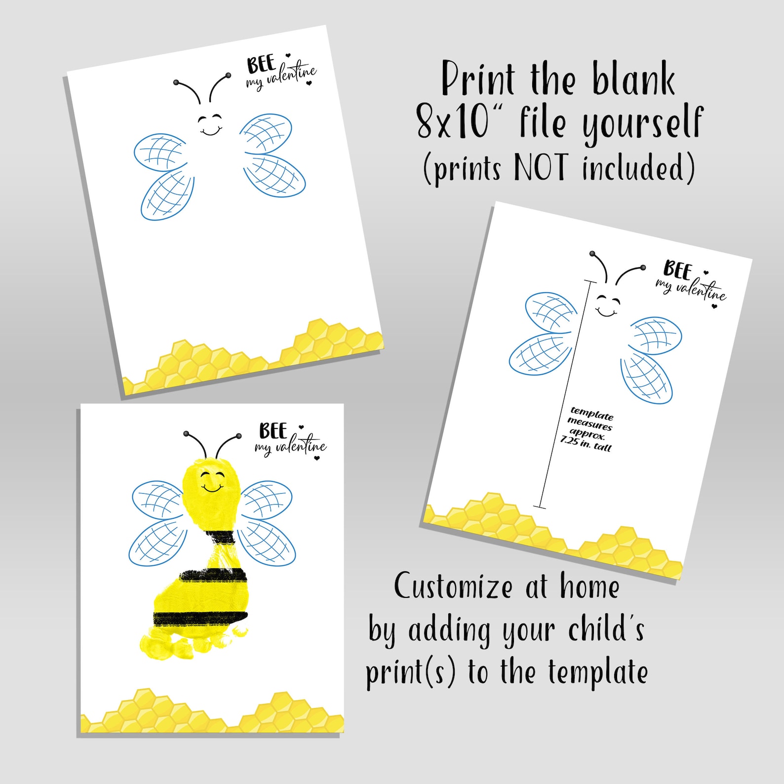 Bee Footprint Art Valentine's Day Footprint Craft for - Etsy