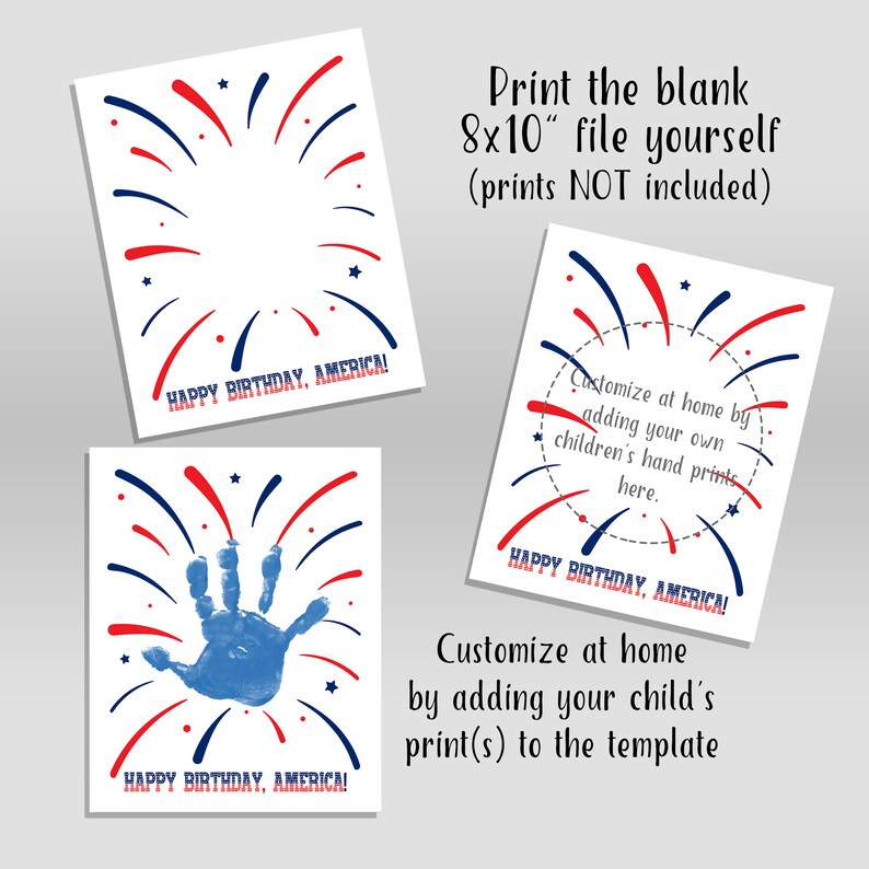 Fourth of July Handprint Art July 4th Independence Day DIY - Etsy