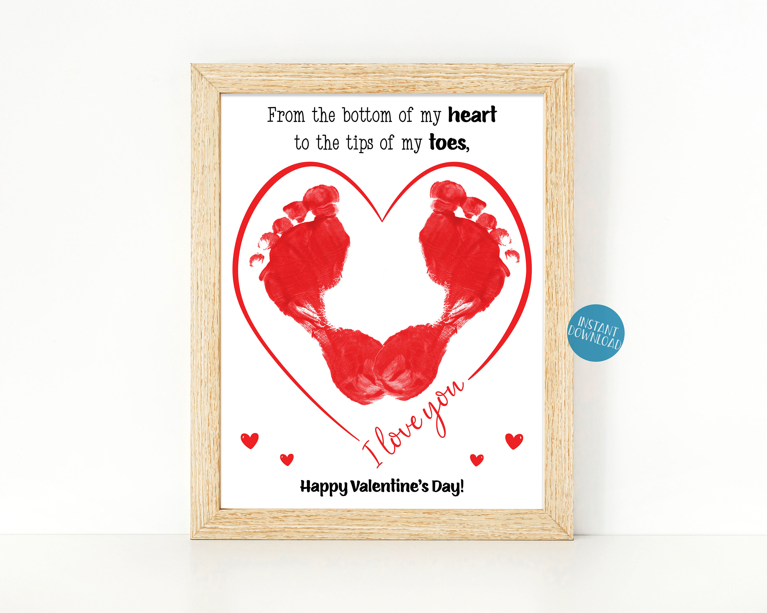 Valentine's Day Card, Baby Footprint Art Project for Kids, Heart ...