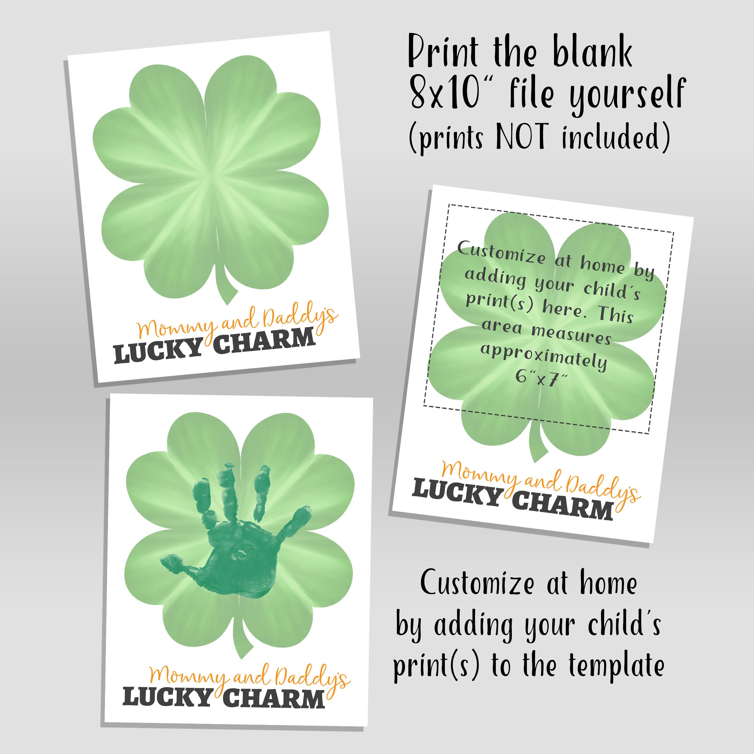 St Patrick's Day Handprint Art Shamrock Handprint Craft - Etsy