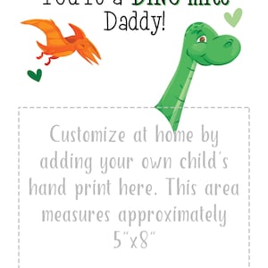 Fathers Day Gift, Handprint Art Card for Dad, Dinosaur Handprint Craft ...