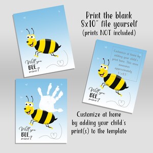 Bee Handprint Art, Valentine's Day Handprint Craft, DIY Valentines Day ...