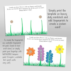 Mothers Day Card, Toddler Craft, Flower Fingerprint Art, DIY Kid Craft ...