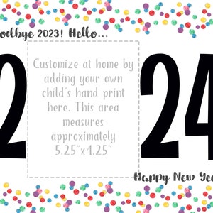 New Year's Eve 2024, New Year's Handprint Art, Baby Toddler Hands ...