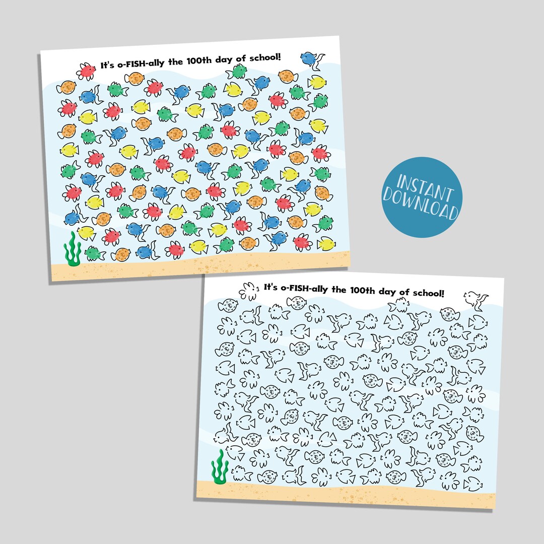 Ofishally 100 Days of School Classroom Activity, Fingerprint Art ...