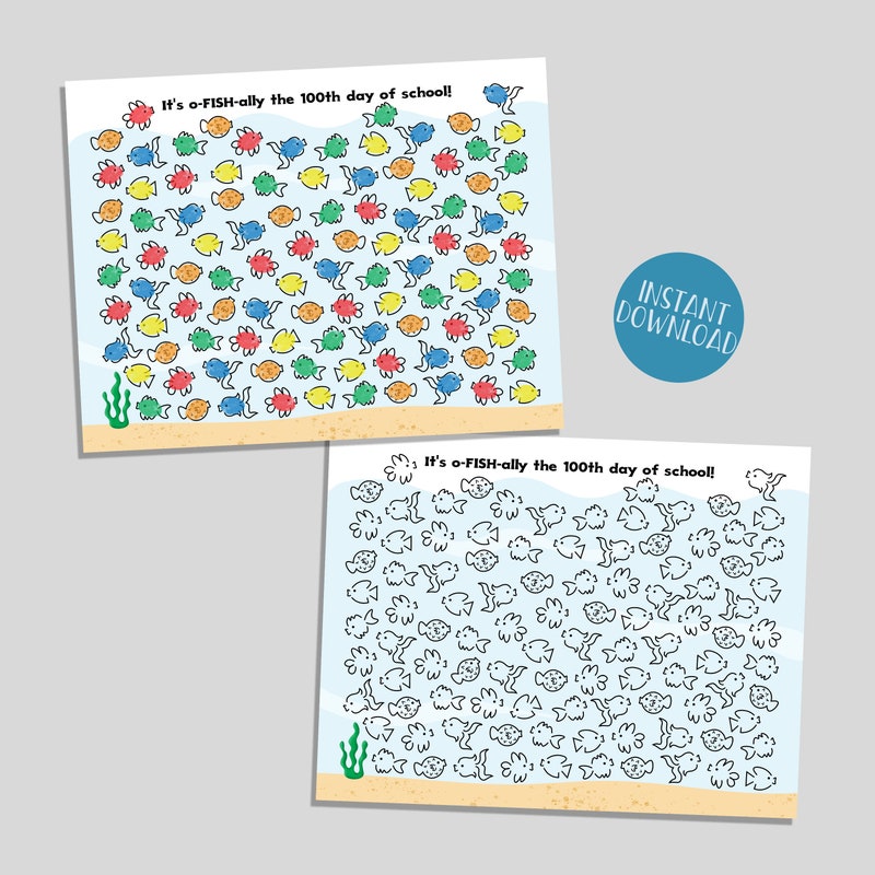 100 Days of School Fish Svg - Etsy