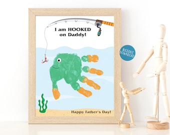 Handprint Art Craft Gifts for Dad Fathers Day Fishing Gift - Etsy