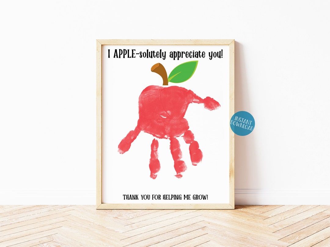 Teacher Appreciation Gift, Teacher Gift From Student, Apple Handprint ...