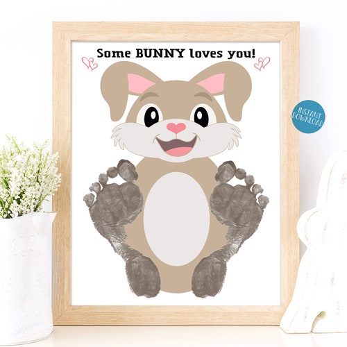Easter Footprint Art Bunny Footprint Keepsake DIY Easter - Etsy