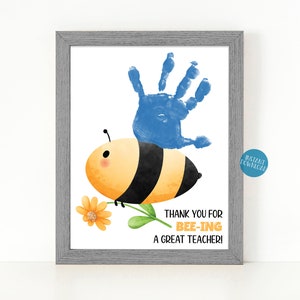 Bee Handprint Craft for Kids, Handprint Art Teacher Appreciation Gift ...