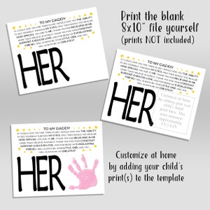 Fathers Day Poem Handprint Craft, Daddy Daughter Gift Handprint Art ...