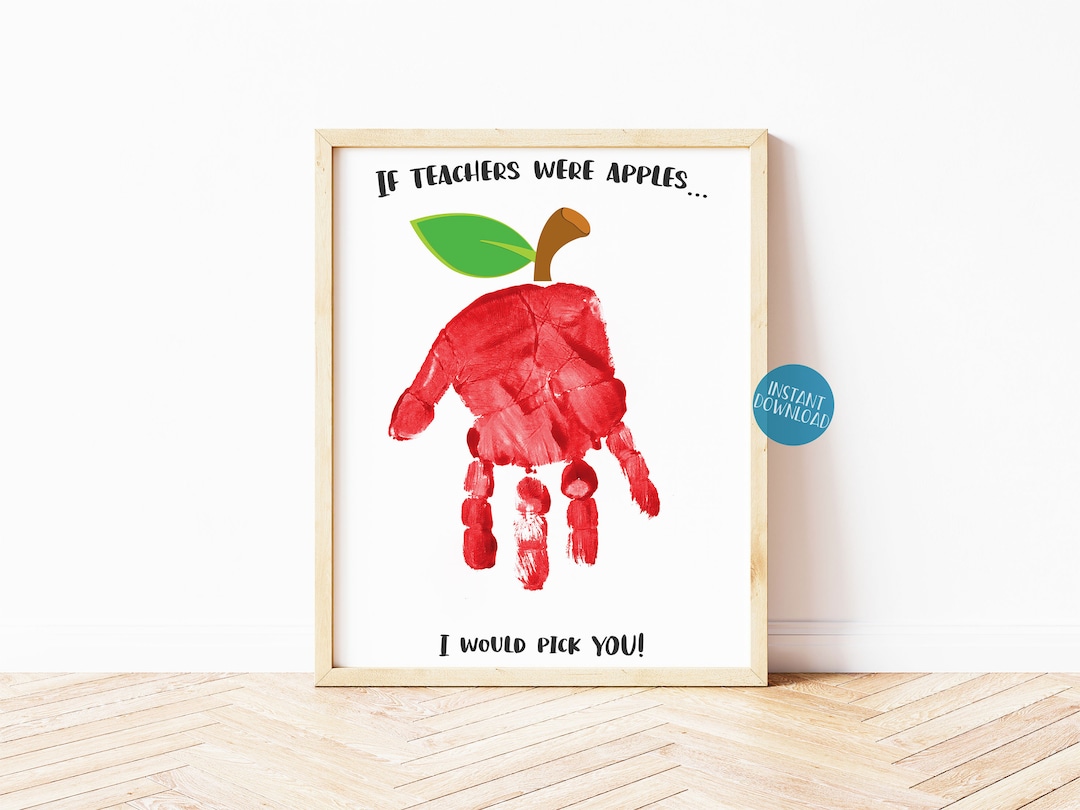 Teacher Appreciation Apple Handprint Art, Teacher Gift From Student ...