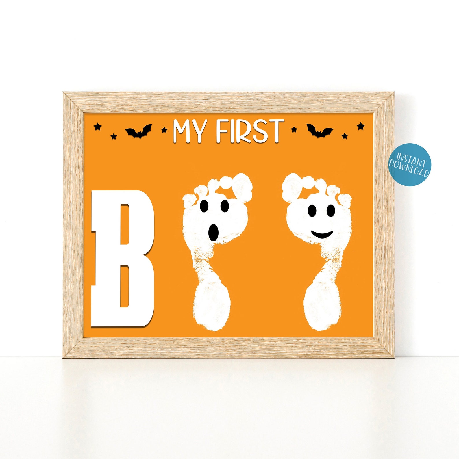 My First Halloween Footprint Art Handprint Art, Baby Footprint Keepsake ...