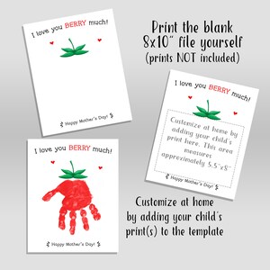 Mother's Day Handprint Art Project, I Love You Berry Much, DIY Mothers ...