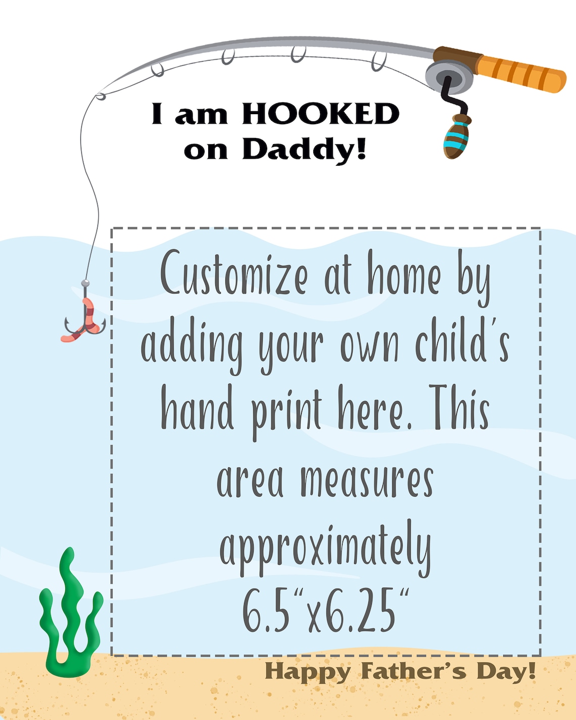 Hooked on Daddy, Fishing, Toddler Handprint Art, Baby Handprint Art ...